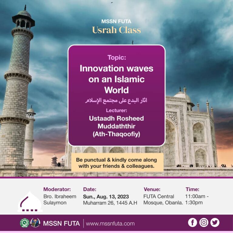 [USROH CLASS]- INNOVATION WAVES ON AN ISLAMIC WORLD - MSSN FUTA